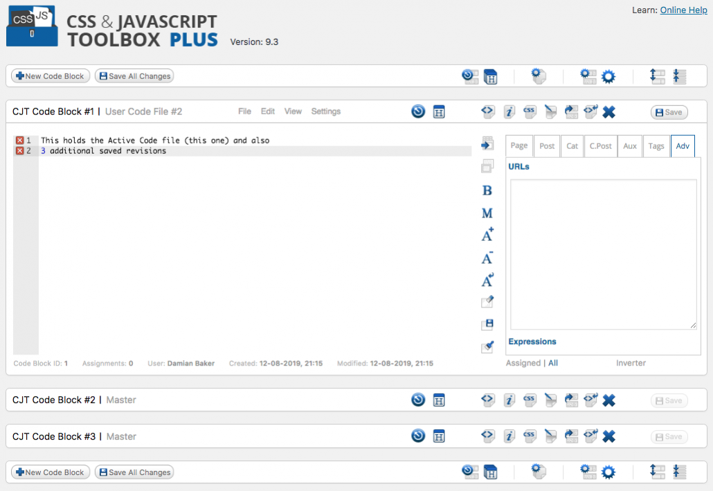 Code Files and Revisions | CSS & JavaScript Toolbox